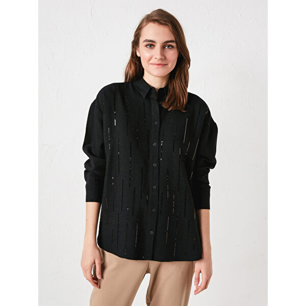 LCW CLASSIC Pul Payet Desenli Uzun Kollu Kadın Gömlek