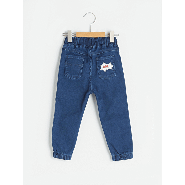 Beli Lastikli Snoopy Baskılı Erkek Bebek Jogger Jean Pantolon Beli Lastikli Snoopy Baskılı Erkek Bebek Jogger Jean Pantolon