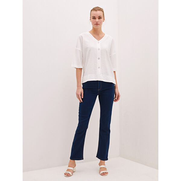 LCW BASIC Yüksek Bel Skinny Fit Cep Detaylı Kadın Jean Pantolon