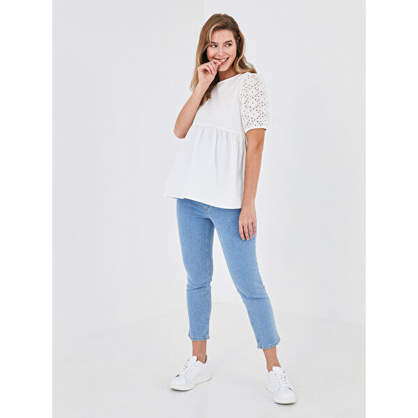 Karın Panelli Skinny Fit Cep Detaylı Hamile Jean Pantolon