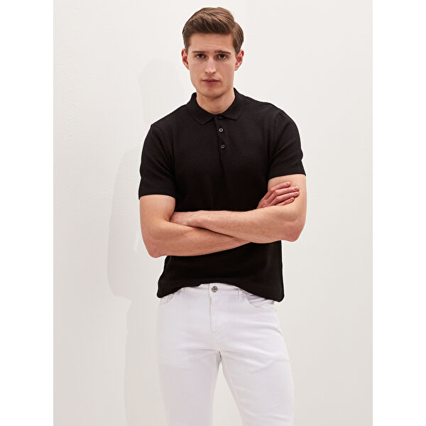 LCW VISION Polo Yaka Kısa Kollu İnce Triko Kazak LCW VISION Polo Yaka Kısa Kollu İnce Triko Kazak