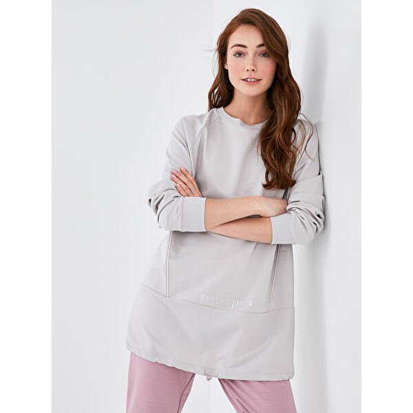 LCW CLASSIC Bisiklet Yaka Reflektör Baskılı Uzun Kollu Kadın Tunik LCW CLASSIC Bisiklet Yaka Reflektör Baskılı Uzun Kollu Kadın Tunik