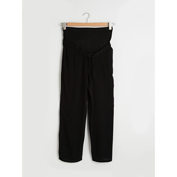 Karın Panelli Cep Detaylı Bol Paça Viskon Hamile Pantolon Karın Panelli Cep Detaylı Bol Paça Viskon Hamile Pantolon