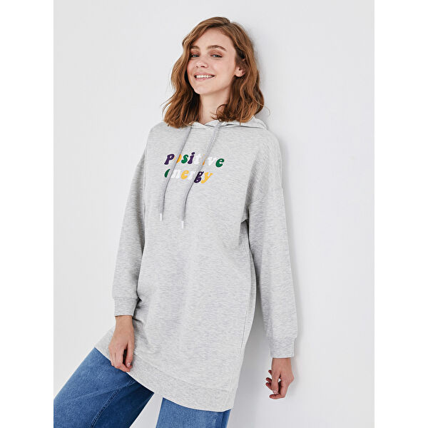 MODEST Kapüşonlu Yazı Baskılı Spor Tunik MODEST Kapüşonlu Yazı Baskılı Spor Tunik