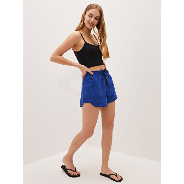 LCW DREAM Beli Lastikli Baskılı Poplin Kadın Şort