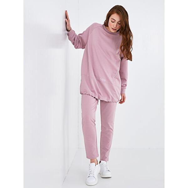 LCW CLASSIC Beli Lastikli Şerit Detaylı Kadın Eşofman Alt