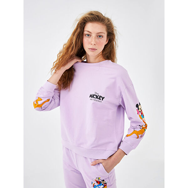 XSIDE Bisiklet Yaka Disney Baskılı Uzun Kollu Kadın Sweatshirt