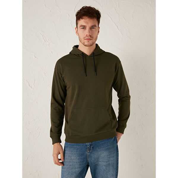 LCW CASUAL Kapüşonlu Uzun Kollu Basic Kalın Erkek Sweatshirt