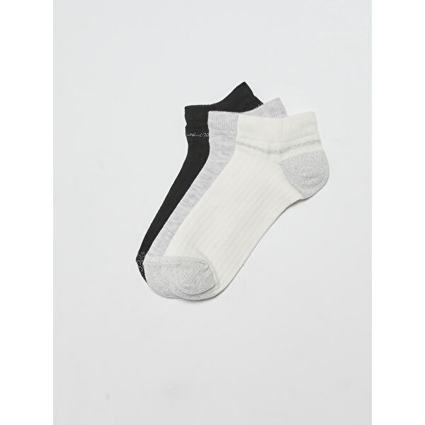 LCW DREAM Parlak Sim Detaylı Pamuklu Kadın Patik Çorap 3'lü LCW DREAM Parlak Sim Detaylı Pamuklu Kadın Patik Çorap 3'lü