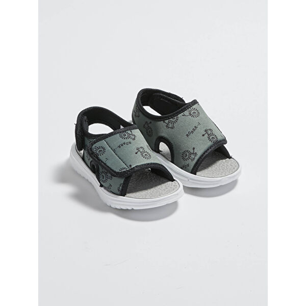 Erkek Bebek Baskılı ve Cırt Cırtlı Sandalet