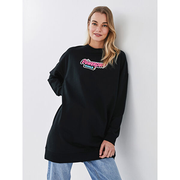 MODEST Bisiklet Yaka Powerpuff Girls Baskılı Uzun Kollu Kadın Tunik MODEST Bisiklet Yaka Powerpuff Girls Baskılı Uzun Kollu Kadın Tunik