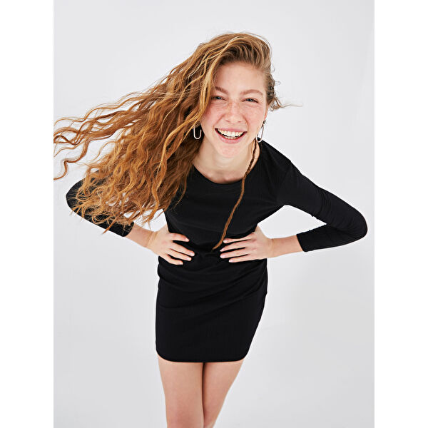 Sırt Detaylı Uzun Kollu Kadın Elbise