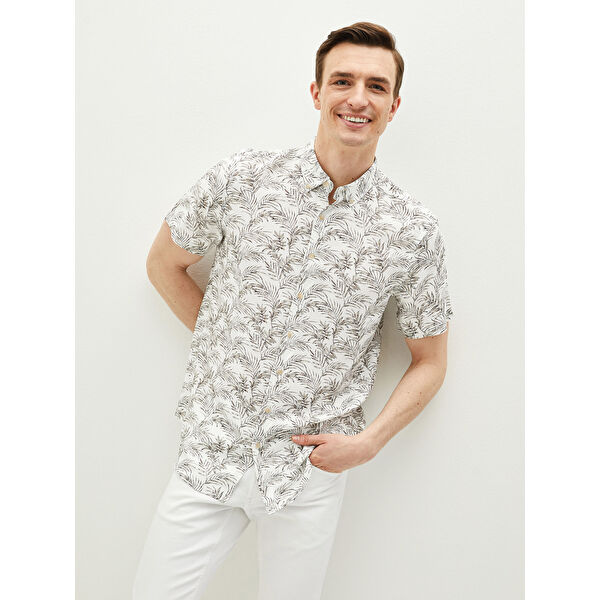 LCW CLASSIC Regular Fit Kısa Kollu Desenli Erkek Gömlek