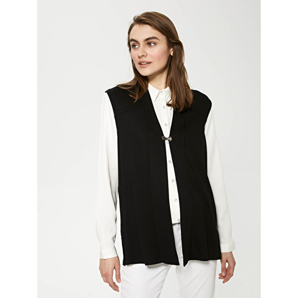 LCW GRACE V Yaka Düz Krep Kumaştan Kadın Yelek LCW GRACE V Yaka Düz Krep Kumaştan Kadın Yelek