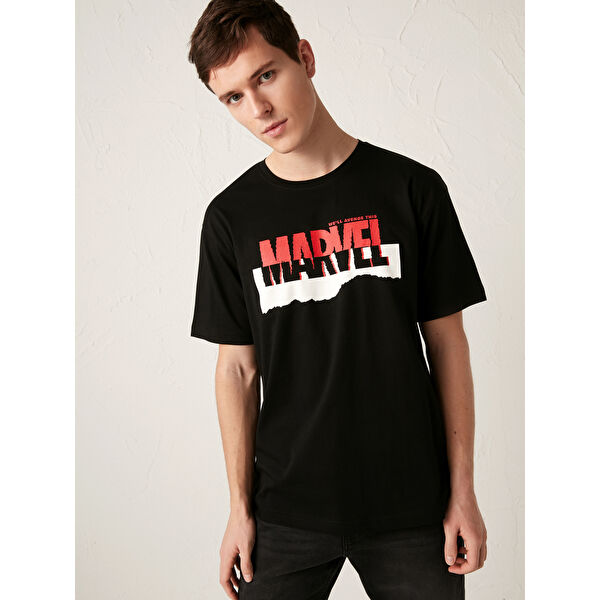 LCW CASUAL Bisiklet Yaka Kısa Kollu Marvel Baskılı Penye Erkek Tişört