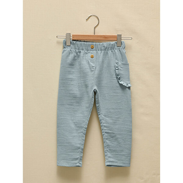 Beli Lastikli Basic Organik Pamuklu Kız Bebek Pantolon Beli Lastikli Basic Organik Pamuklu Kız Bebek Pantolon