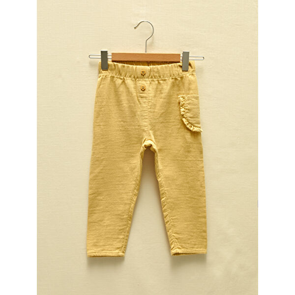 Beli Lastikli Basic Organik Pamuklu Kız Bebek Pantolon Beli Lastikli Basic Organik Pamuklu Kız Bebek Pantolon