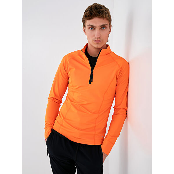 Outdoor Dik Yaka Fermuarlı İnce Erkek Sweatshirt