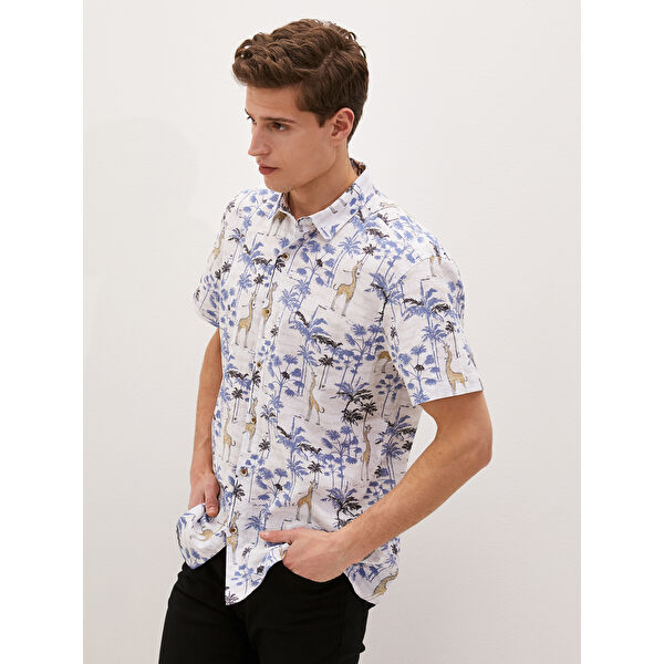 LCW CASUAL Regular Fit Kısa Kollu Desenli Erkek Gömlek LCW CASUAL Regular Fit Kısa Kollu Desenli Erkek Gömlek