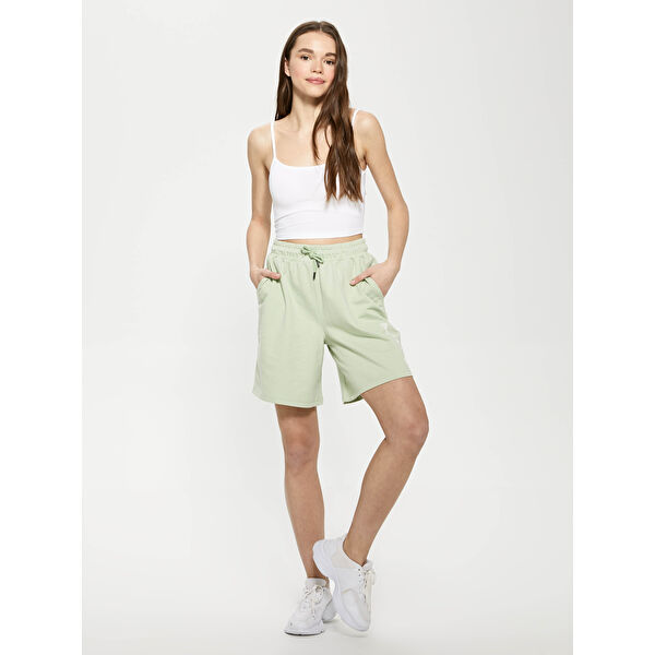 LCW CASUAL Beli Lastikli Baskılı Cep Detaylı Kadın Şort