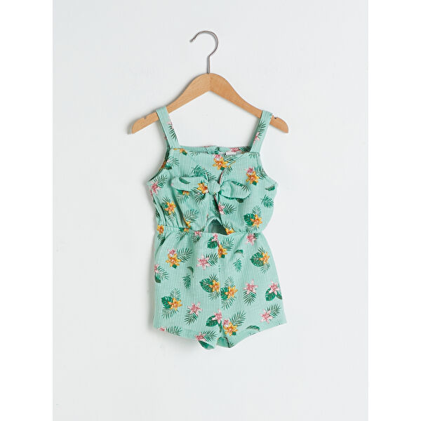 Askılı Kare Yaka Kız Bebek Tulum