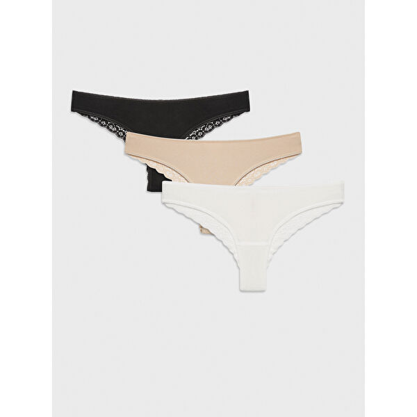 LCW DREAM Dantel Detaylı Brazilian Külot 3'lü