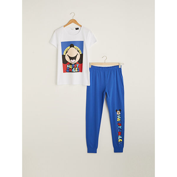 LCW DREAM Bisiklet Yaka Mickey Mouse Baskılı Kısa Kollu Pamuklu Kadın Pijama Takımı LCW DREAM Bisiklet Yaka Mickey Mouse Baskılı Kısa Kollu Pamuklu Kadın Pijama Takımı