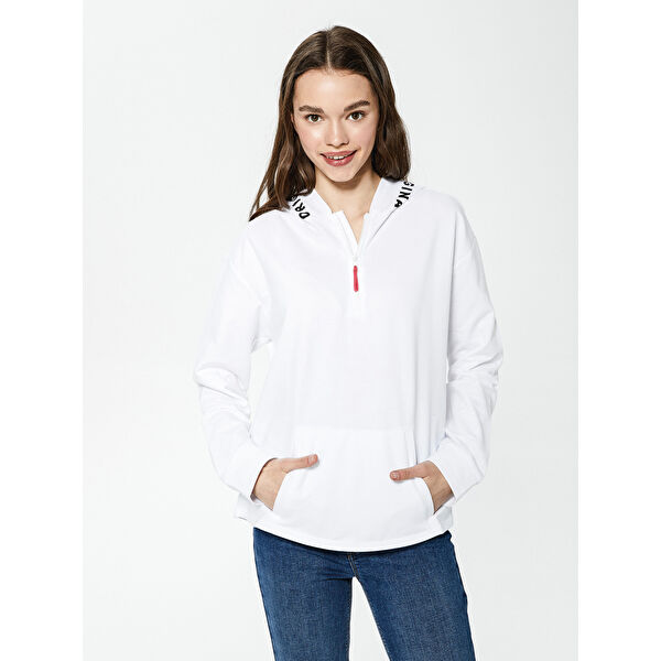 Kapüşon Yaka Mickey Mouse Baskılı Uzun Kollu Kadın Sweatshirt Anne Kız Kombini