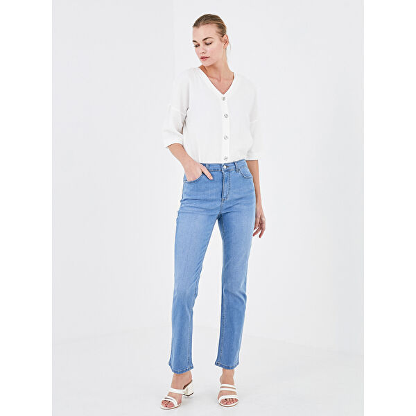 LCW BASIC Yüksek Bel Skinny Fit Cep Detaylı Kadın Jean Pantolon