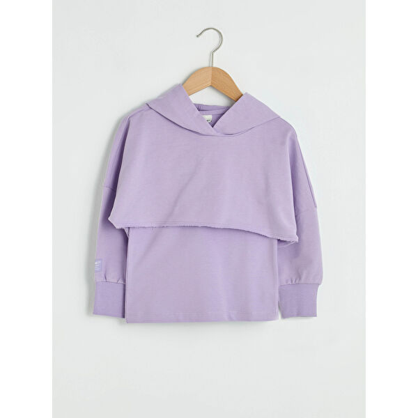 Kapüşonlu Basic Kız Çocuk Crop Sweatshirt ve Atlet Kapüşonlu Basic Kız Çocuk Crop Sweatshirt ve Atlet