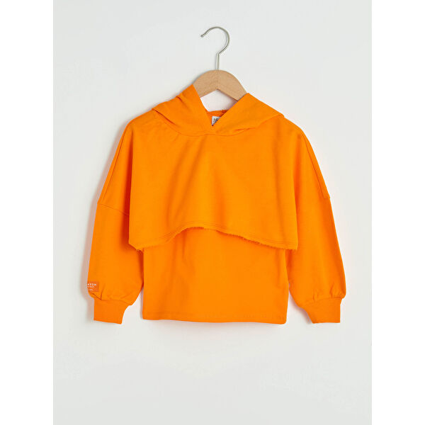 Kapüşonlu Basic Kız Çocuk Crop Sweatshirt ve Atlet Kapüşonlu Basic Kız Çocuk Crop Sweatshirt ve Atlet