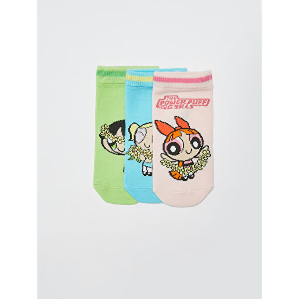 Powerpuff Girls Desenli Kız Çocuk Patik Çorap 3'lü Powerpuff Girls Desenli Kız Çocuk Patik Çorap 3'lü