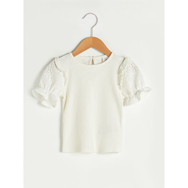 Bisiklet Yaka Kısa Kol Basic Kız Bebek Tişört