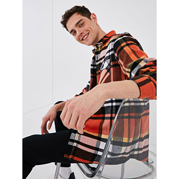 XSIDE Slim Fit Uzun Kollu Oduncu Ekose Erkek Gömlek