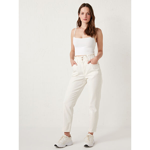 Bilek Boy Düz Jean Pantolon