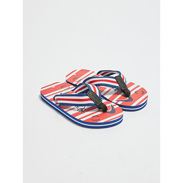 Baskılı Parmak Arası Erkek Çocuk Plaj Terliği