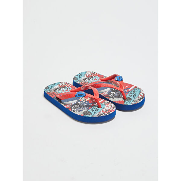 Baskılı Parmak Arası Erkek Çocuk Plaj Terliği