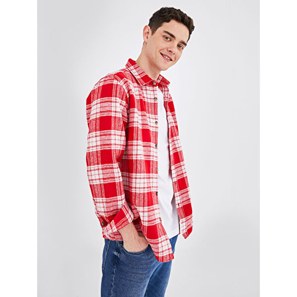 XSIDE Slim Fit Uzun Kollu Oduncu Ekose Erkek Gömlek