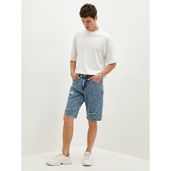 LCW CASUAL Rahat Kalıp Bermuda Erkek Jean Şort