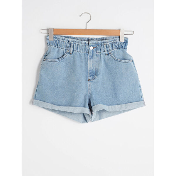 XSIDE Beli Lastikli Standart Fit Cep Detaylı Kadın Jean Şort