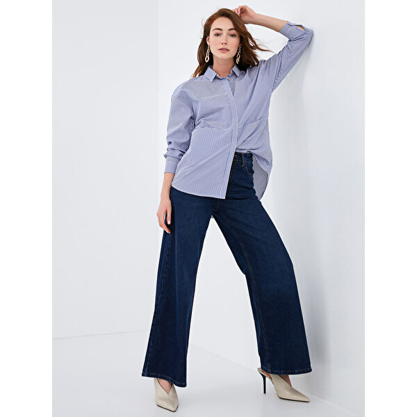 LCW BASIC Yüksek Bel İspanyol Paça Kadın Jean Pantolon