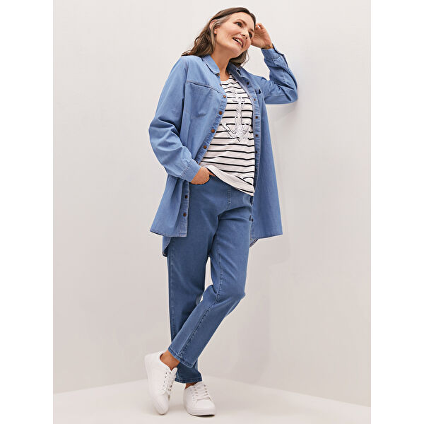LCW GRACE Beli Lastikli Normal Fit Kadın Jean Pantolon LCW GRACE Beli Lastikli Normal Fit Kadın Jean Pantolon