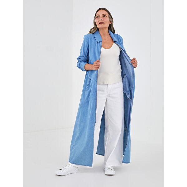 LCW GRACE Gömlek Yaka Fermuar Kapamalı Uzun Kollu Kadın Jean Ferace LCW GRACE Gömlek Yaka Fermuar Kapamalı Uzun Kollu Kadın Jean Ferace