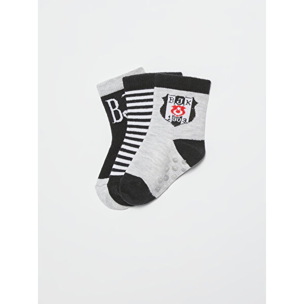 Beşiktaş Amblemli Erkek Bebek Soket Taraftar Çorap 3'lü Beşiktaş Amblemli Erkek Bebek Soket Taraftar Çorap 3'lü