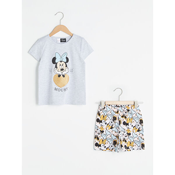 Bisiklet Yaka Minnie Mouse Baskılı Kısa Kollu Kız Çocuk Pijama Takımı Bisiklet Yaka Minnie Mouse Baskılı Kısa Kollu Kız Çocuk Pijama Takımı