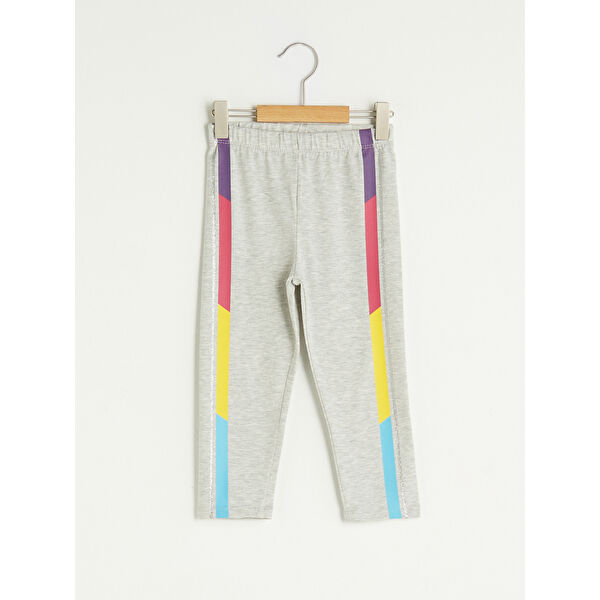 Beli Lastikli Renkli Şerit Baskılı Kız Çocuk 3/4 Boy Tayt Beli Lastikli Renkli Şerit Baskılı Kız Çocuk 3/4 Boy Tayt