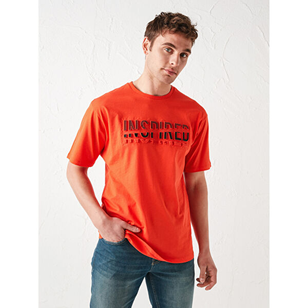 LCW CASUAL Bisiklet Yaka Kısa Kollu Baskılı Penye Erkek Tişört