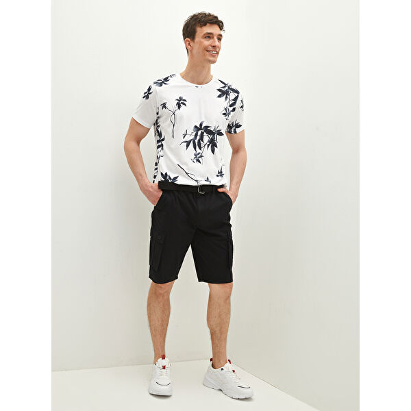 Slim Fit Kemerli Erkek Şort Slim Fit Kemerli Erkek Şort