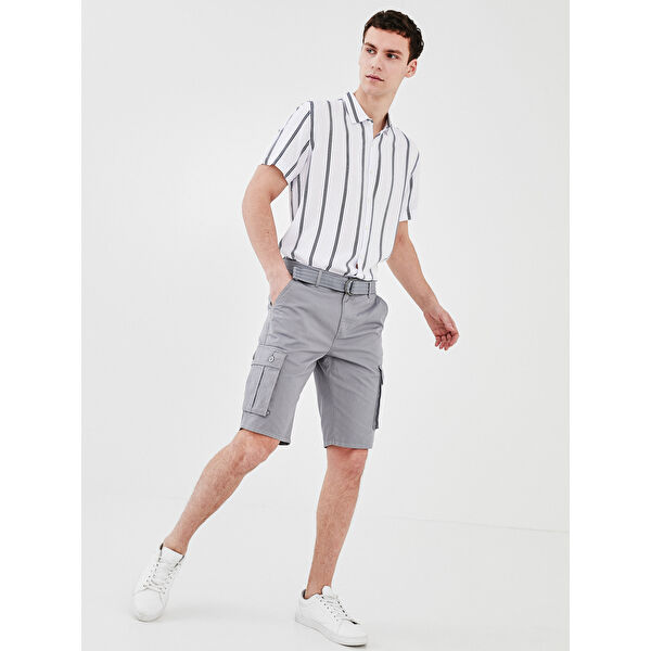 LCW CASUAL Slim Fit Kemerli Erkek Şort