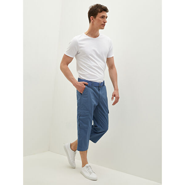 LCW CASUAL Standart Kalıp Kemerli Poplin Erkek Şort LCW CASUAL Standart Kalıp Kemerli Poplin Erkek Şort